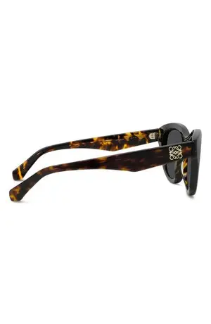 Loewe Anagram 53mm Cat Eye Sunglasses - Dark Havana/smoke
