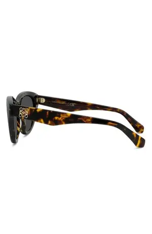 Loewe Anagram 53mm Cat Eye Sunglasses - Dark Havana/smoke