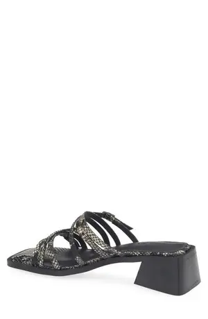 JUSTINE CLENQUET Andie Python Embossed Sandal - Beige Python