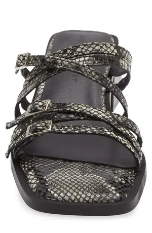 JUSTINE CLENQUET Andie Python Embossed Sandal - Beige Python