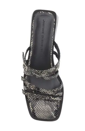 JUSTINE CLENQUET Andie Python Embossed Sandal - Beige Python