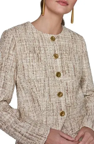 Donna Karan New York Sequin Tweed Blazer