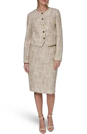 Donna Karan New York Sequin Tweed Blazer