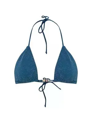Bond Eye Beaded Triangle Bikini Top - Blue