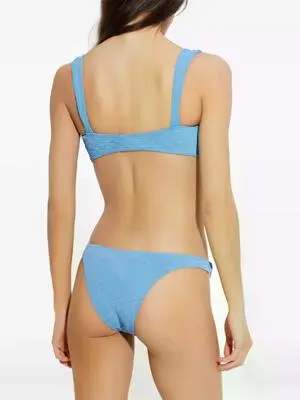 Bond Eye Ring Textured Two-piece Swimsuit - Blue