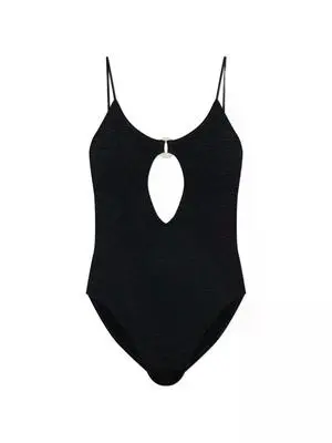 Bond Eye Ring Detail One-piece Swimsuit - Black