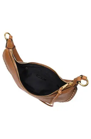 Rebecca Minkoff Darren Small Crescent Leather Crossbody Bag - Caramello