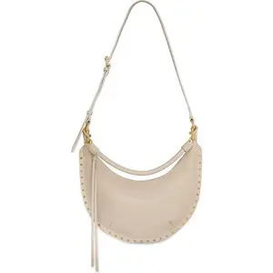 Rebecca Minkoff Darren Small Crescent Leather Crossbody Bag Stone