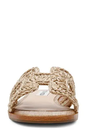 Steve Madden Hadyn Woven Strap Slide Sandal - Raffia