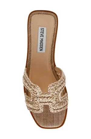Steve Madden Hadyn Woven Strap Slide Sandal - Raffia