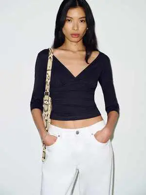 REFORMATION Aylani Knit Top - Black