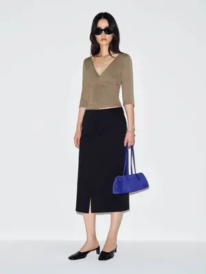REFORMATION Aylani Knit Top - Brown