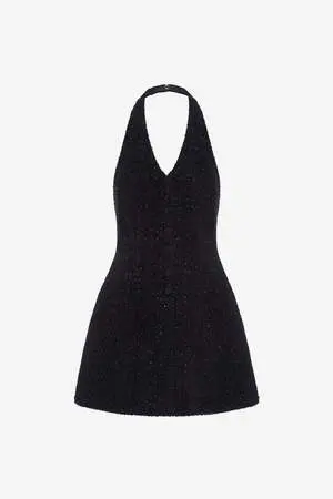 LEO LIN SHOPIFY Jessie Halterneck Mini Dress - Ebony