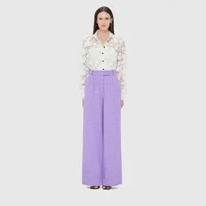 LEO LIN Elisha Tweed Wide Leg Pants