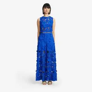 LEO LIN Iris Lace Top - Lapis