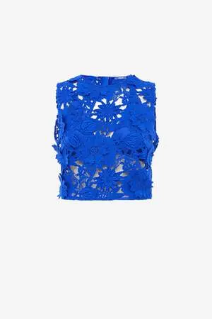 LEO LIN Iris Lace Top - Lapis