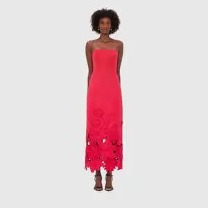 LEO LIN Rayna Appliqué Bustier Maxi Dress - Rosa