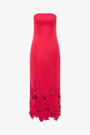 LEO LIN Rayna Appliqué Bustier Maxi Dress - Rosa