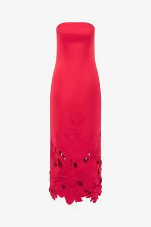 LEO LIN SHOPIFY Rayna Appliqué Bustier Maxi Dress - Rosa