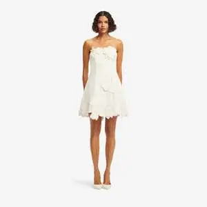 LEO LIN Ayla Appliqué Bustier Mini Dress - Vanilla