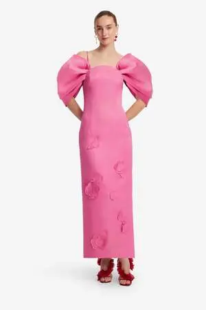LEO LIN Arabella Appliqué Maxi Dress - Pink