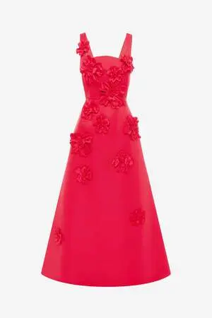 LEO LIN Rianne Floral Appliqué Maxi Dress - Rosa