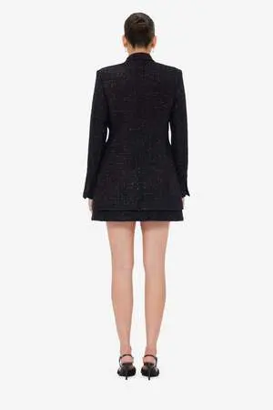 LEO LIN SHOPIFY Jazlyn Tweed Blazer With Floral Embellishment