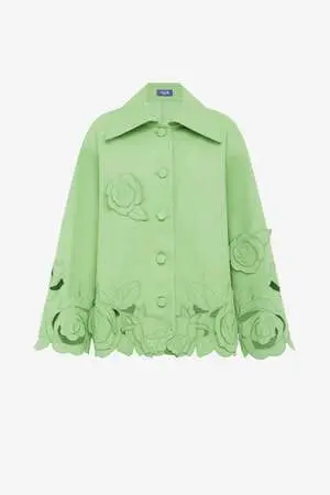 LEO LIN Jayna Appliqué Jacket - Juniper Green