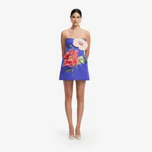 LEO LIN Rosario Appliqué Bustier Mini Dress