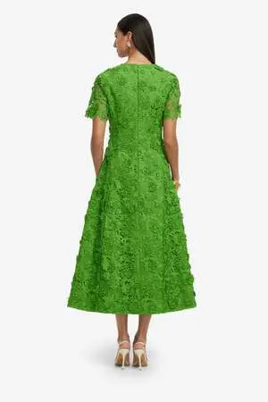 LEO LIN SHOPIFY Caroline Lace Short Sleeve Midi Dress