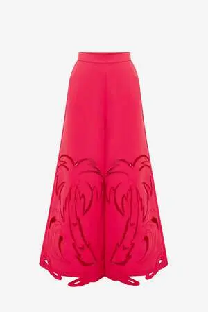LEO LIN Theodora Palm Pants - Scarlet