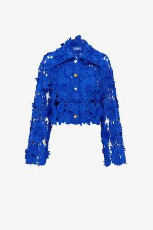 LEO LIN Robyn Lace Shirt - Lapis