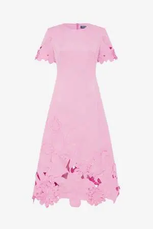 LEO LIN Appliqué Midi Dress