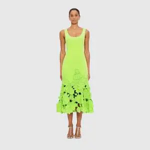 LEO LIN Emily Appliqué Midi Dress
