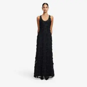 LEO LIN Helena Lace Embellished Maxi Dress - Ebony