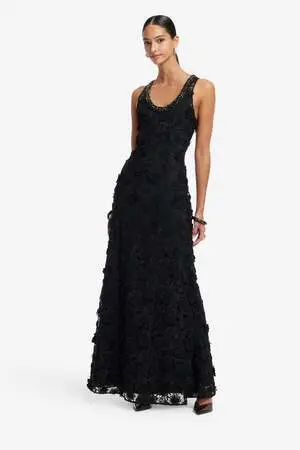 LEO LIN Helena Lace Embellished Maxi Dress