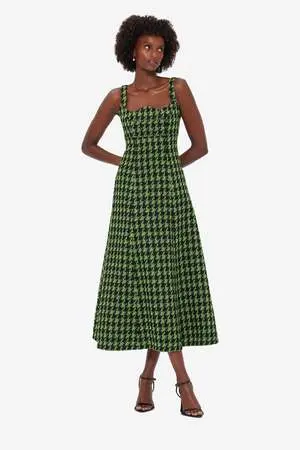 LEO LIN SHOPIFY Odette Tweed Midi Dress - Houndstooth