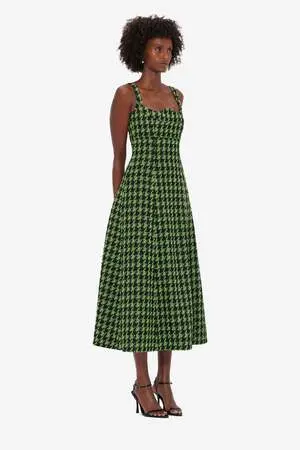 LEO LIN SHOPIFY Odette Tweed Midi Dress - Houndstooth