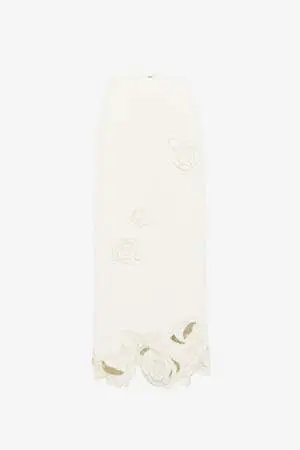 LEO LIN Kyra Appliqué Maxi Skirt - Vanilla