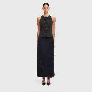 LEO LIN Olivia Petal Maxi Skirt - Ebony