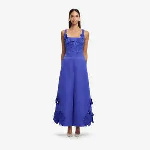 LEO LIN Theodora Appliqué Wide-leg Pants