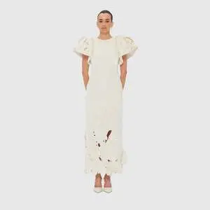 LEO LIN Lucinda Velvet Appliqué Maxi Dress - Snow