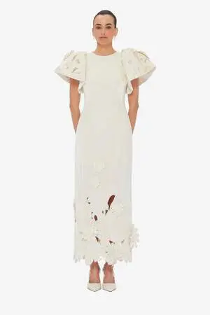 LEO LIN SHOPIFY Lucinda Velvet Appliqué Maxi Dress