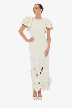 LEO LIN SHOPIFY Lucinda Velvet Appliqué Maxi Dress