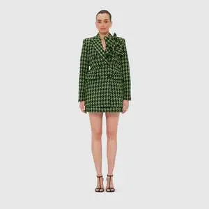 LEO LIN Jazlyn Tweed Blazer - Houndstooth