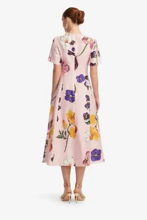 LEO LIN Caroline Short Sleeve Midi Dress - Wildbloom
