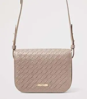 ASPINAL OF LONDON Woven Leather Ella Cross-body Bag - Neutral