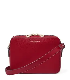 ASPINAL OF LONDON Leather Camera Crossbody Bag - Red