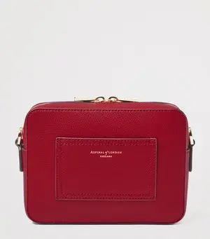 ASPINAL OF LONDON Leather Camera Crossbody Bag - Red