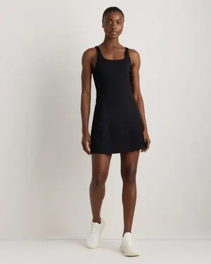 Quince Power-up Square Neck Dress - Black